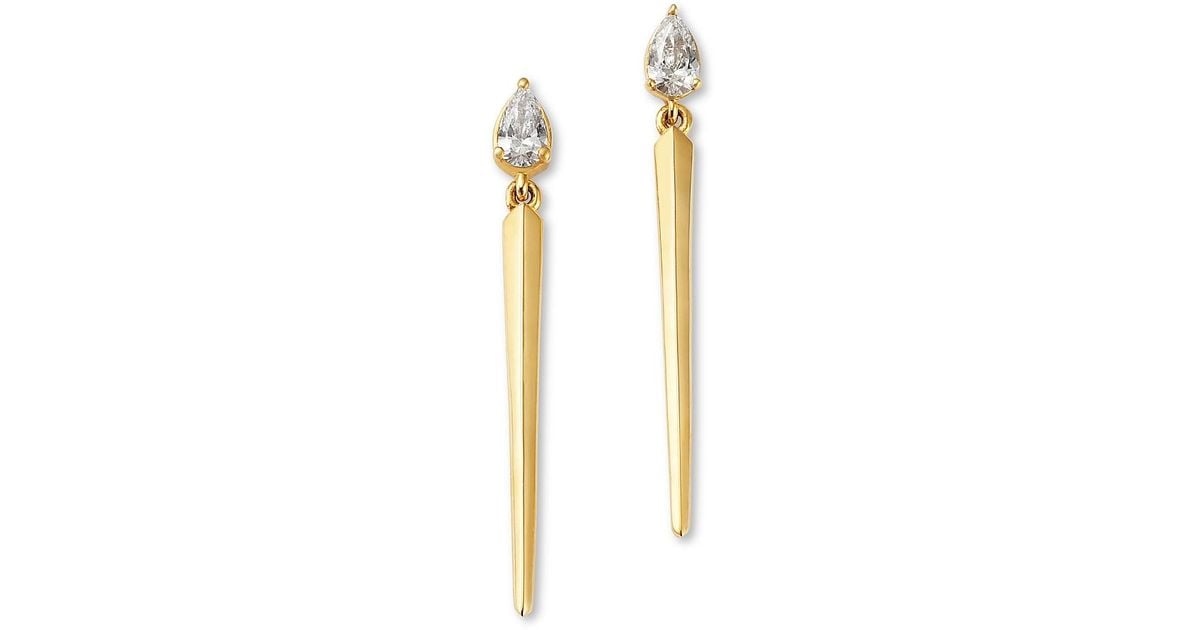 Bloomingdale's Fine Collection Pear Shaped Diamond Linear Drop Earrings ...