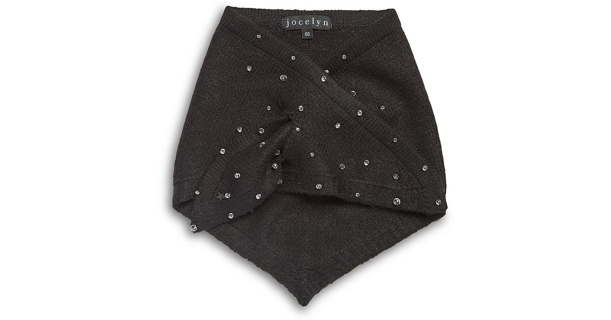 Jocelyn Knit Triangle Pull Through Scarf in Black | Lyst UK