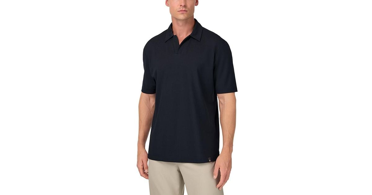BOGGI Cool Jade Open Neck Polo Shirt in Black for Men | Lyst UK