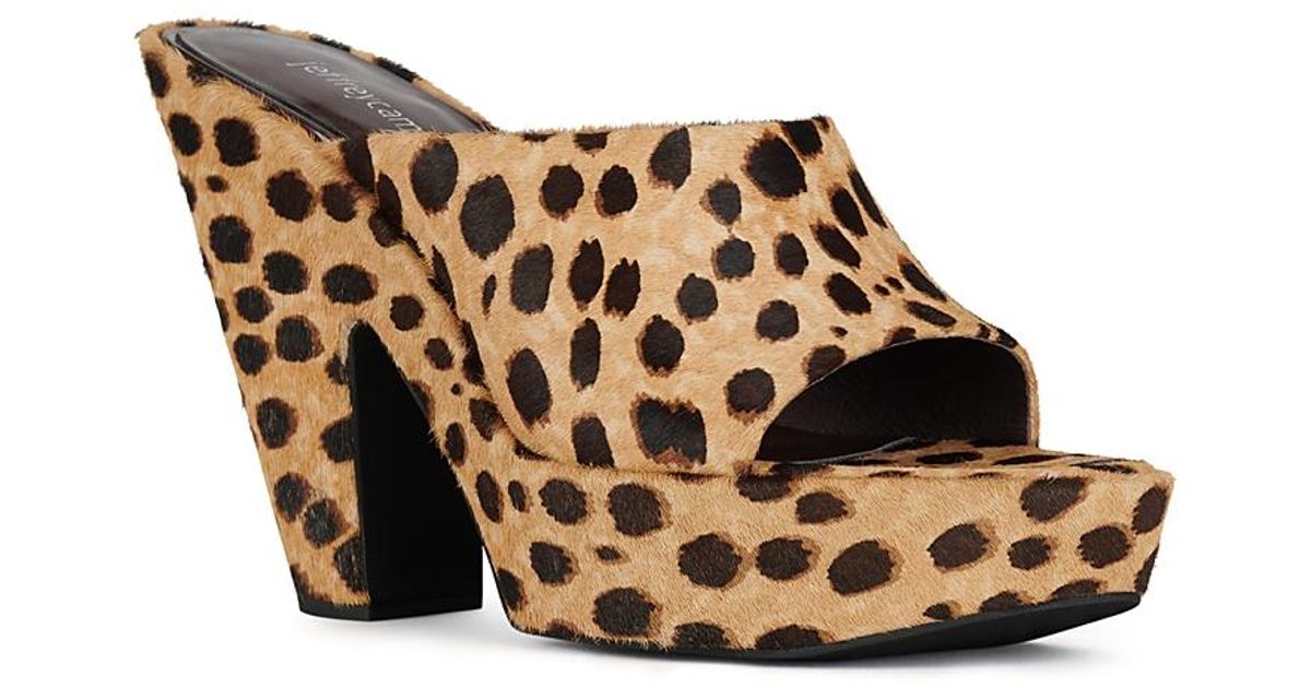 Jeffrey Campbell Enriched Calf Hair High Heel Platform Sandals in Brown ...
