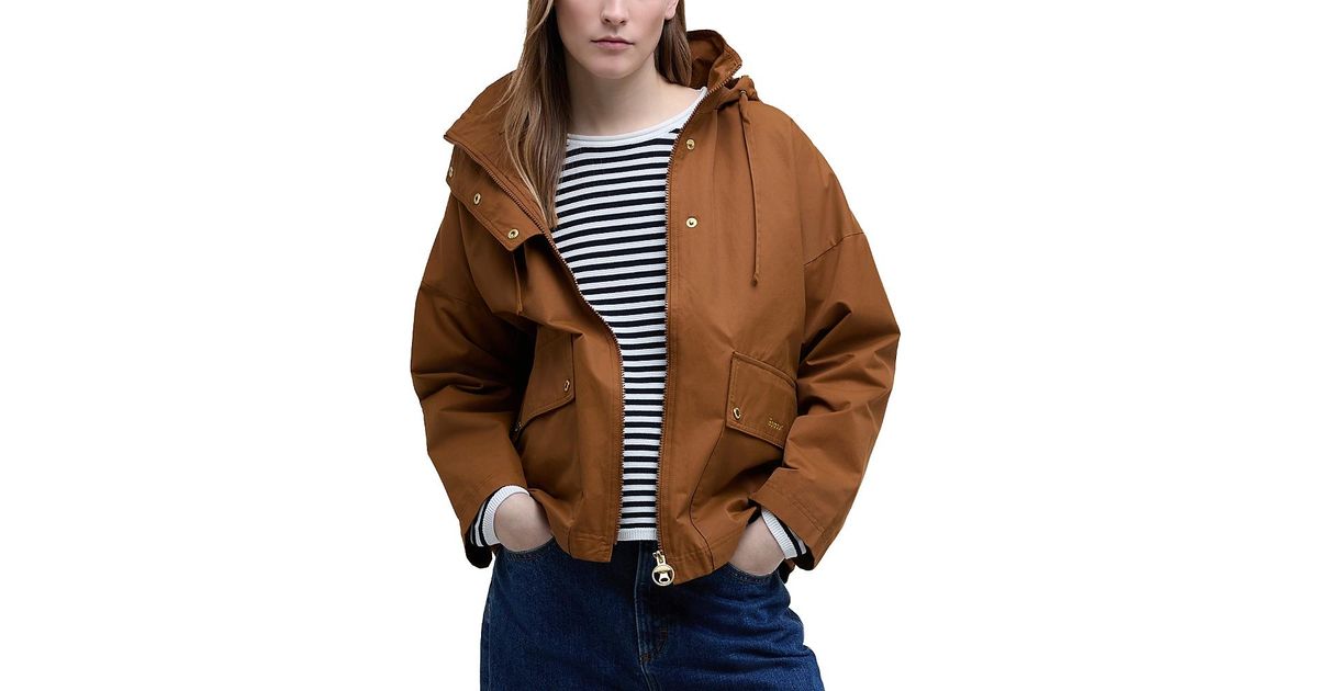 Barbour Cecile Showerproof Jacket in Brown | Lyst UK