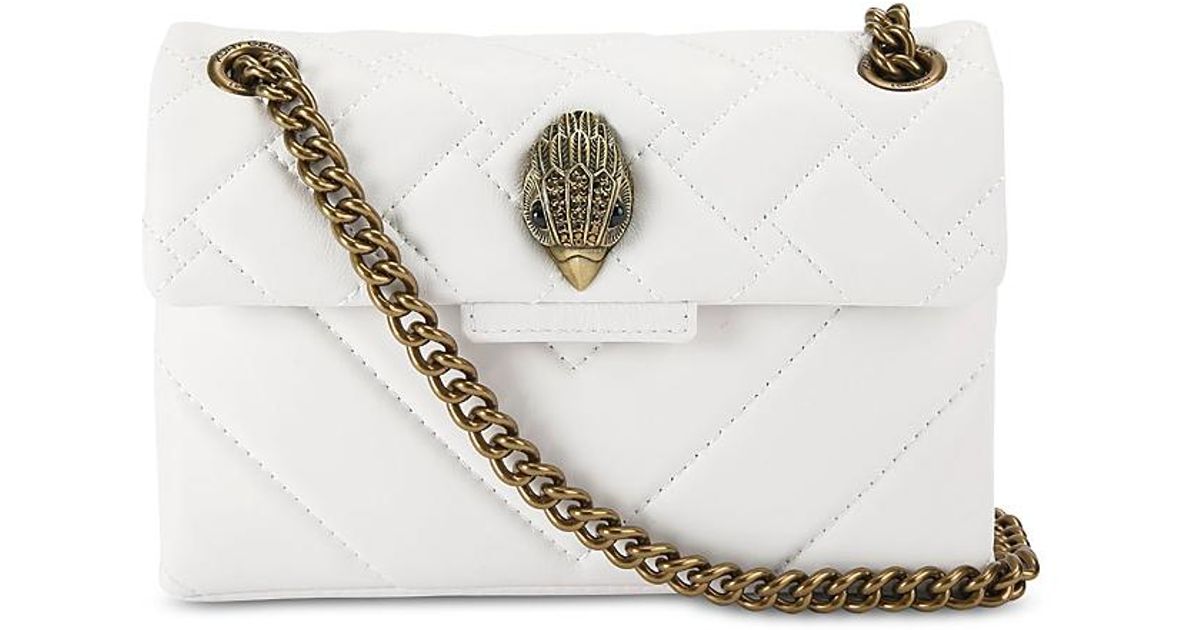 Kurt Geiger Mini Leather Kensington Bag in White | Lyst