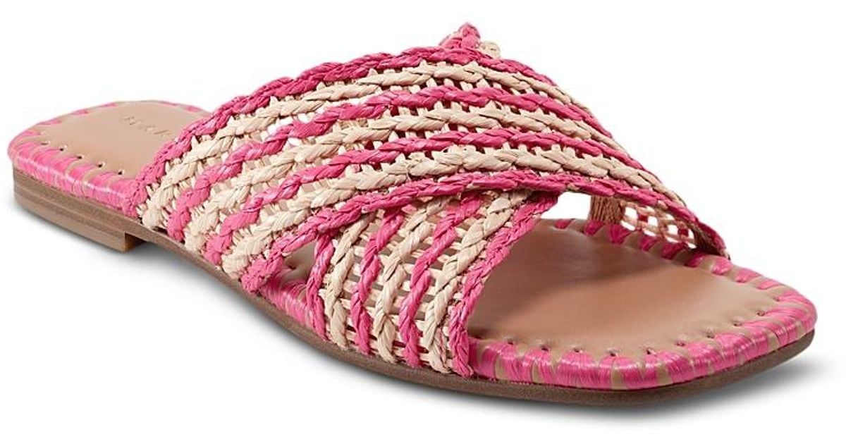 Marc Fisher Nylie Square Toe Flat Sandals in Pink | Lyst UK