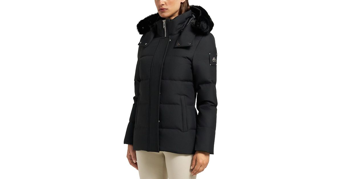 Moose Knuckles Cloud Puffer Down Coat in Black | Lyst