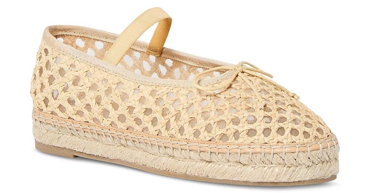 Loeffler Randall Woven Mary Jane Espadrille Flats in Natural | Lyst