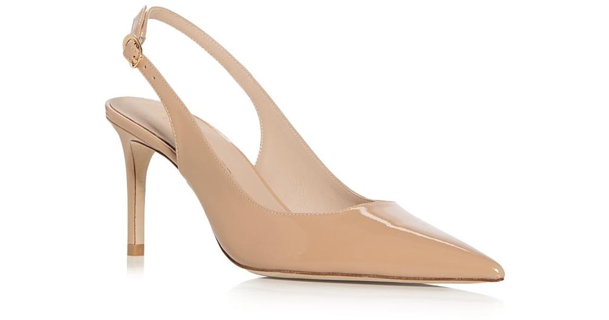 Stuart Weitzman Power Slingback Pumps in Natural | Lyst