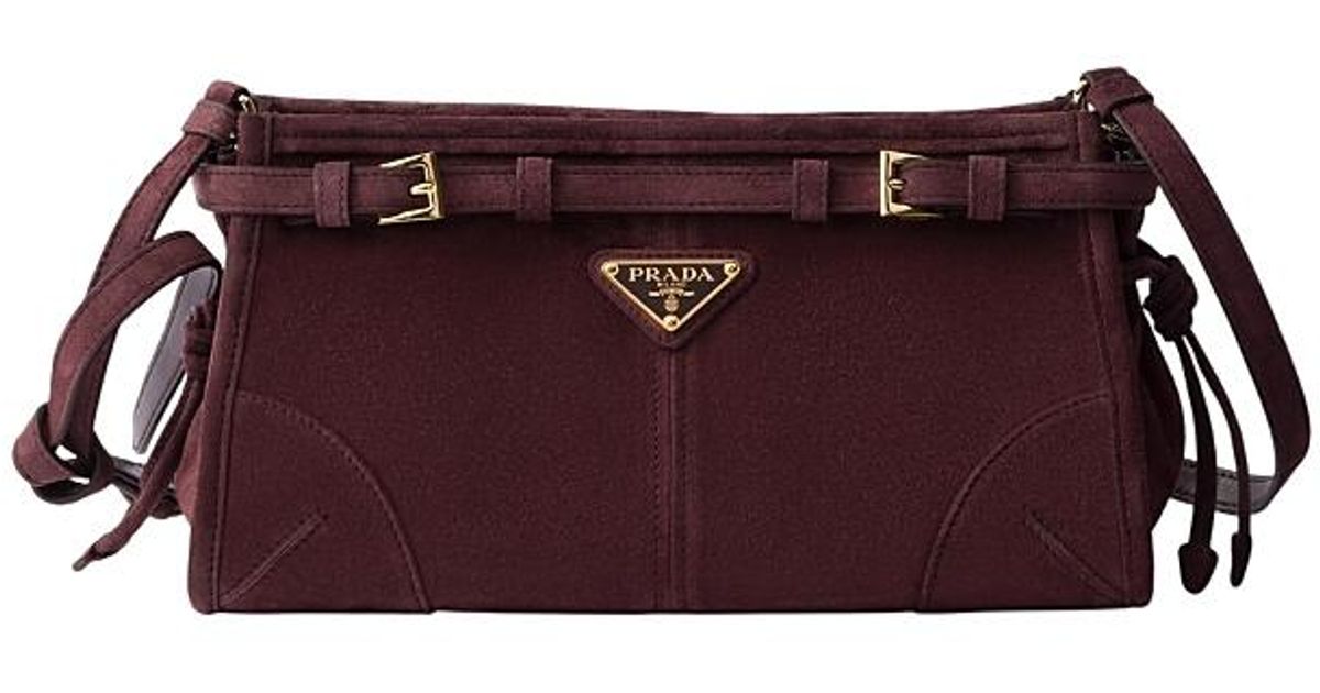 Prada Bonnie Small Suede Shoulder Bag in Purple | Lyst