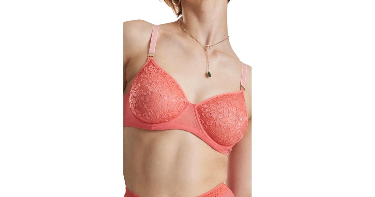 Peachaus Betula Recycled-Tulle Underwired Balconette Bra in Pink | Lyst