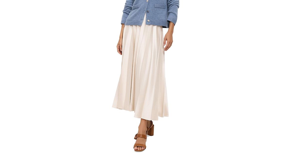Phase Eight Sybilla Pleated Skirt in Natural | Lyst UK