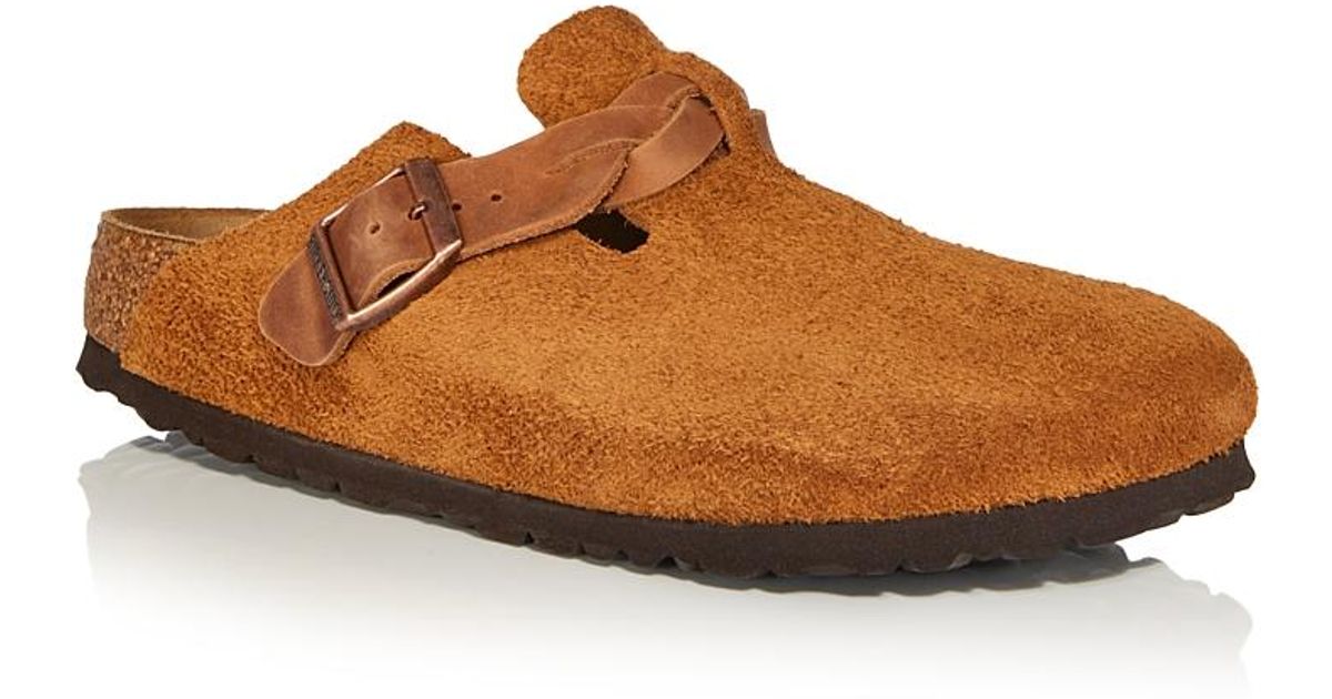 Birkenstock Boston Braid Buckle Clogs in Brown | Lyst