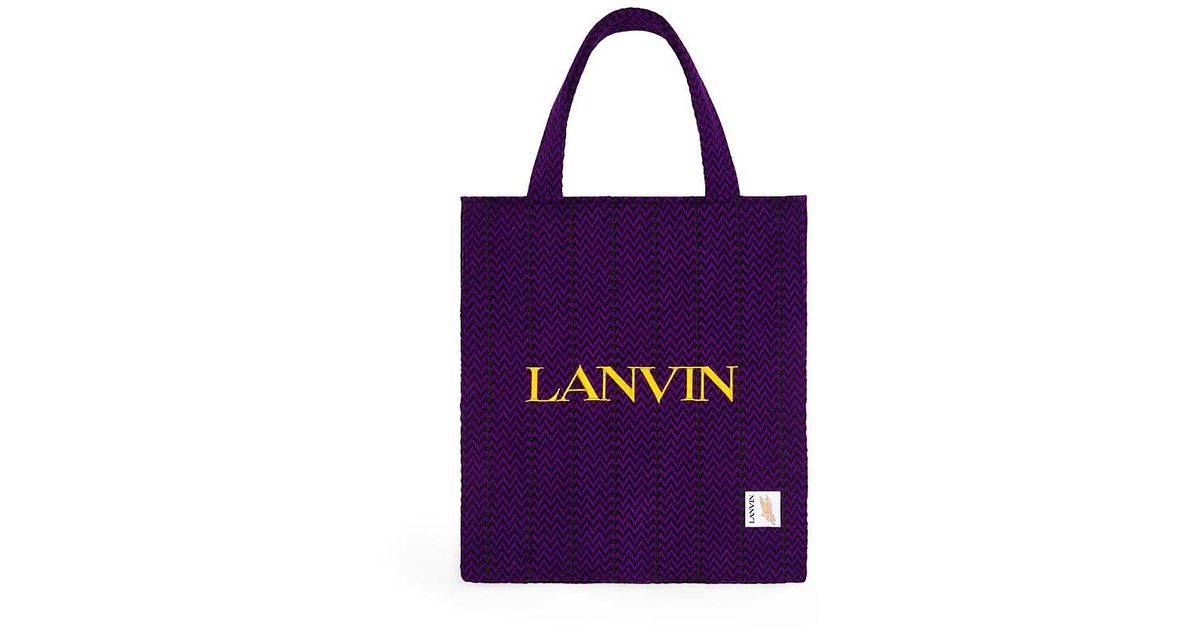 Lanvin X Future Curb Cotton Tote Bag in Purple | Lyst