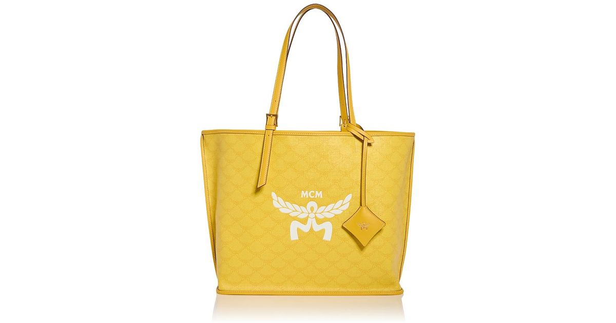 MCM Himmel Medium Lauretos Shopper Tote in Yellow | Lyst