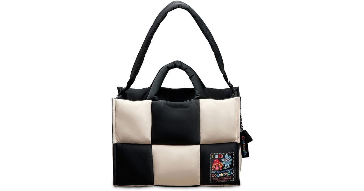 Coachtopia Loop Tote With Checkerboard Quilting in Black | Lyst