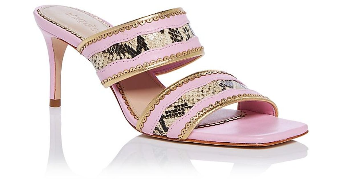 Cinq À Sept Rosalie Metallic Sandals in Pink | Lyst