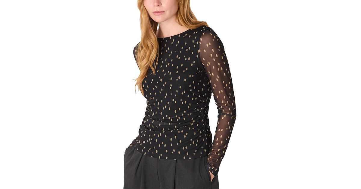 Whistles Mesh Top in Black | Lyst