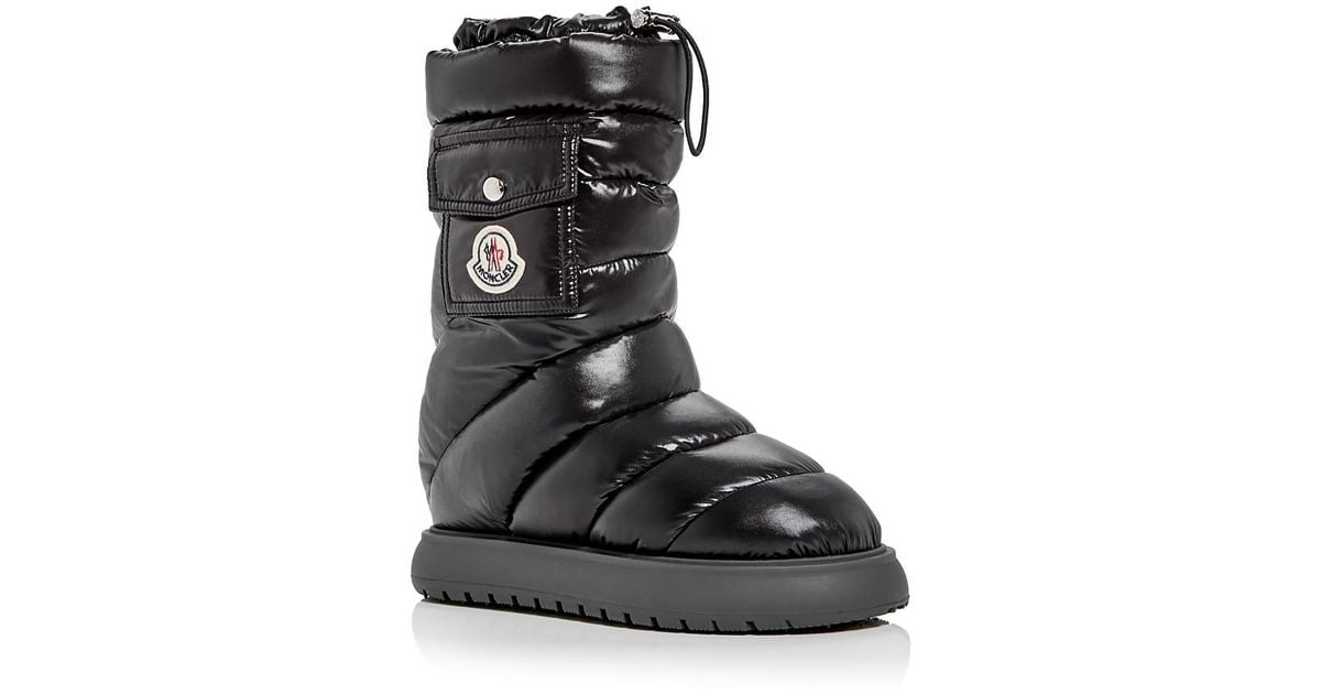 Moncler Gaia Quilted Cold Weather Boots in Black | Lyst