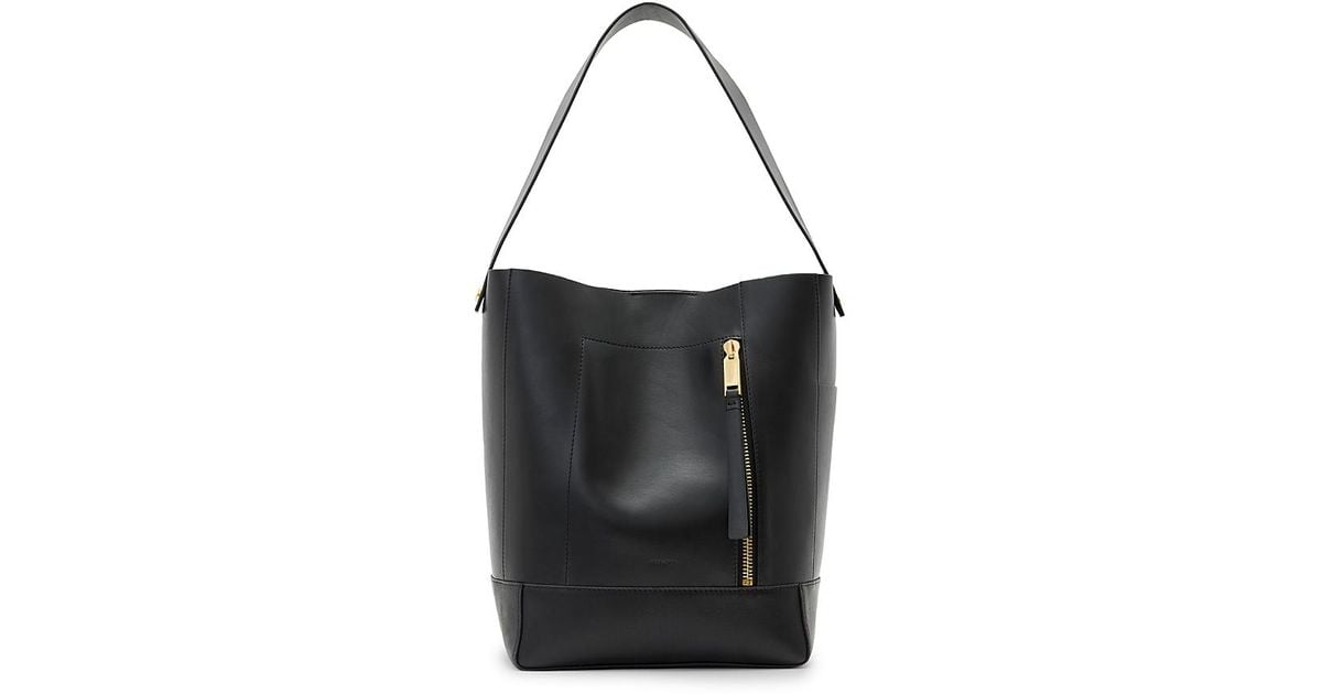 AllSaints Alba Hobo Bag in Black | Lyst
