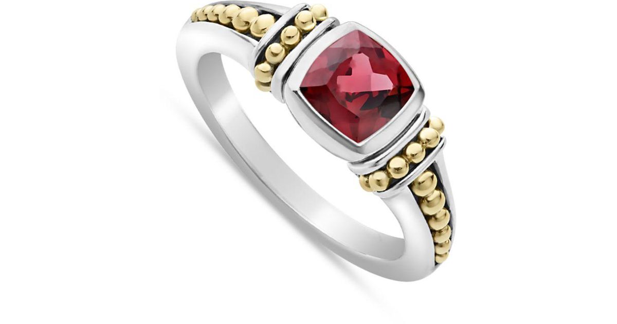 Lagos 18k Yellow Gold & Sterling Silver Caviar Color Rhodolite Garnet ... Lagos 18k Yellow Gold & Sterling Silver Caviar Color Rhodolite Garnet ...