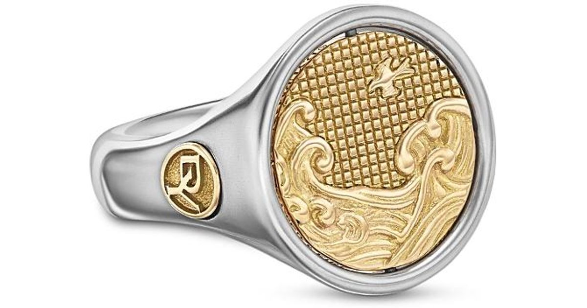 David Yurman Water & Fire Duality Signet Ring in White for Men | Lyst