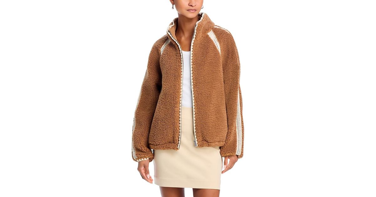 UGG Nikia Fluff Faux Fur Jacket in Brown | Lyst