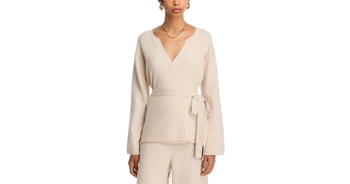 French Connection Marley Wrap Cardigan in Natural | Lyst UK