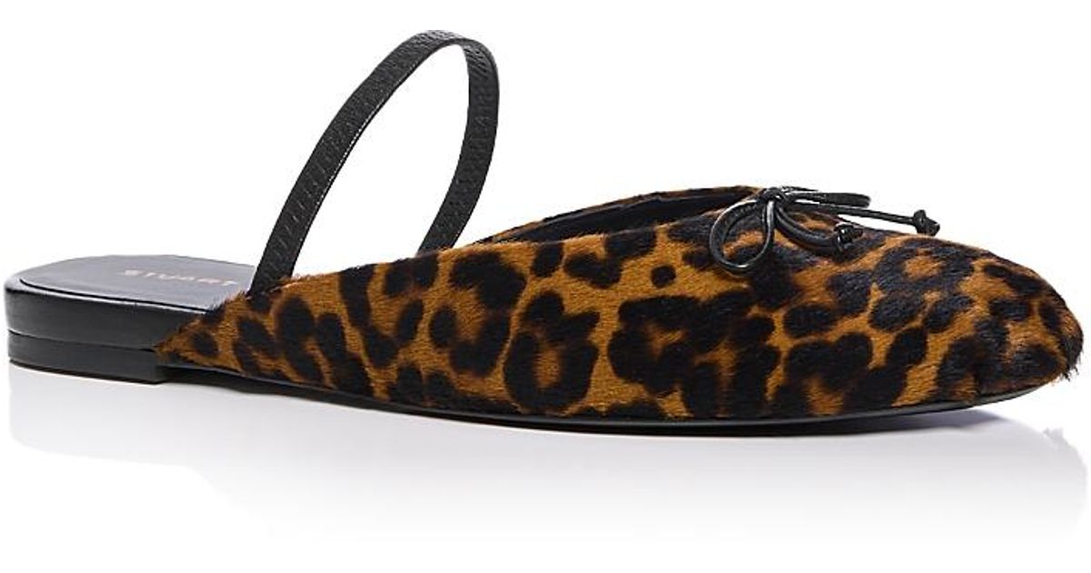 Stuart Weitzman Prima Bow Calf Hair Ballet Flats | Lyst