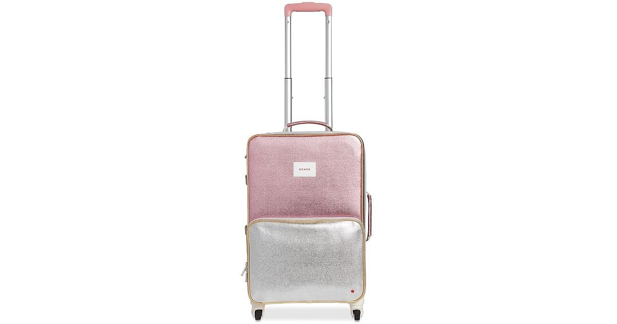State Logan Metallic Carry-On Suitcase in Pink | Lyst