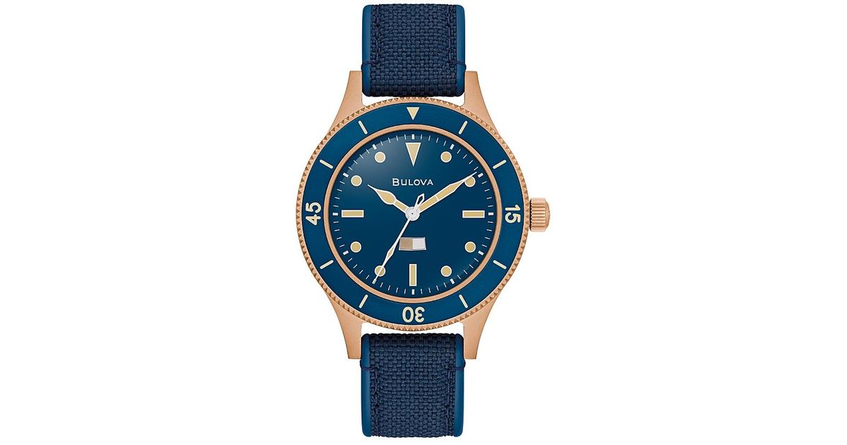 Bulova Mil-Ships Bronze Watch, 41Mm in Blue for Men | Lyst UK