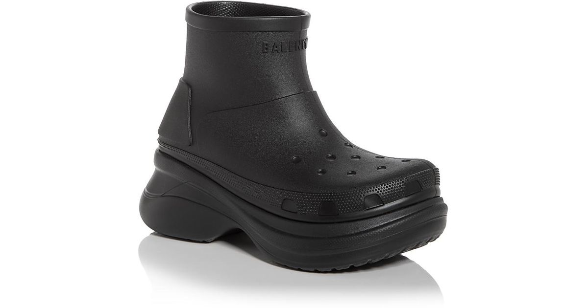 Balenciaga X Crocs Rain Booties in Black | Lyst
