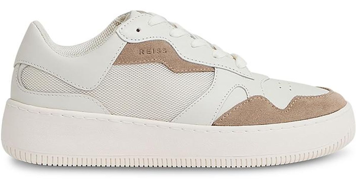 Reiss Mesh Low Top Trainer Sneakers in White | Lyst