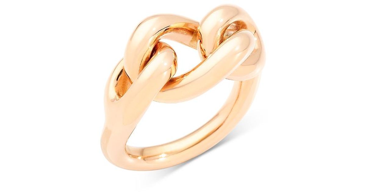 Pomellato Catene 18k Rose Gold Ring in White | Lyst