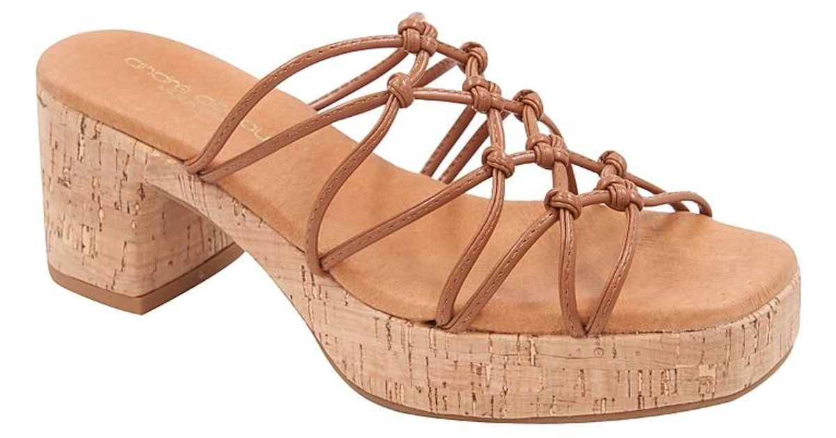 Andre Assous Camryn Cork Sandals in Brown | Lyst