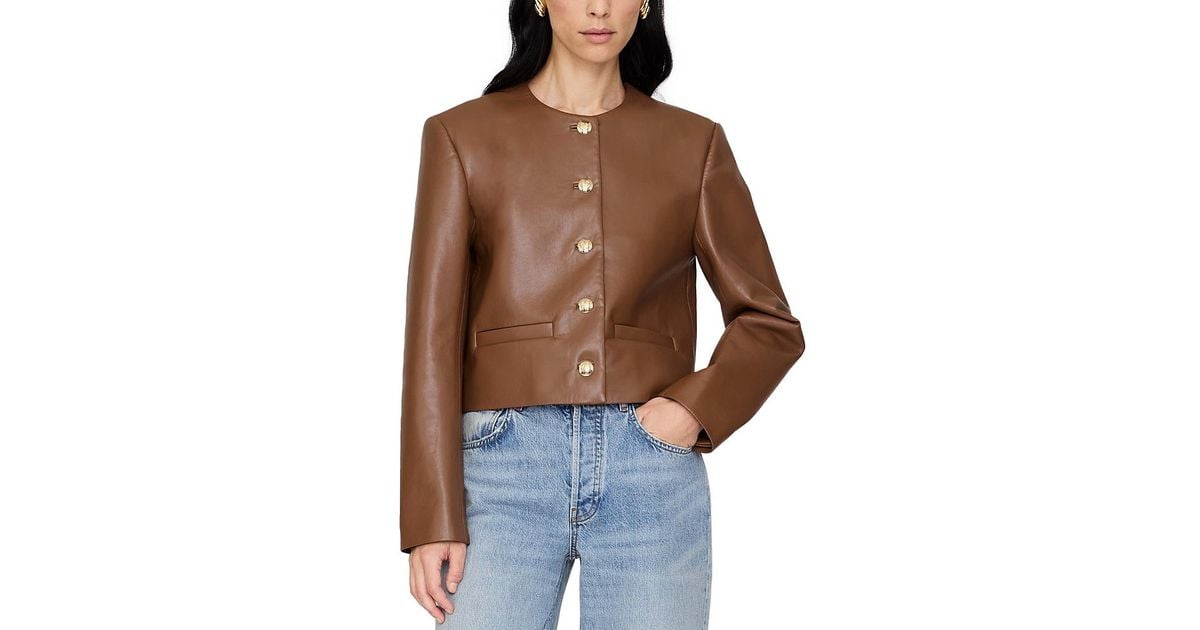 Anine Bing Amber Button Front Jacket in Brown | Lyst UK