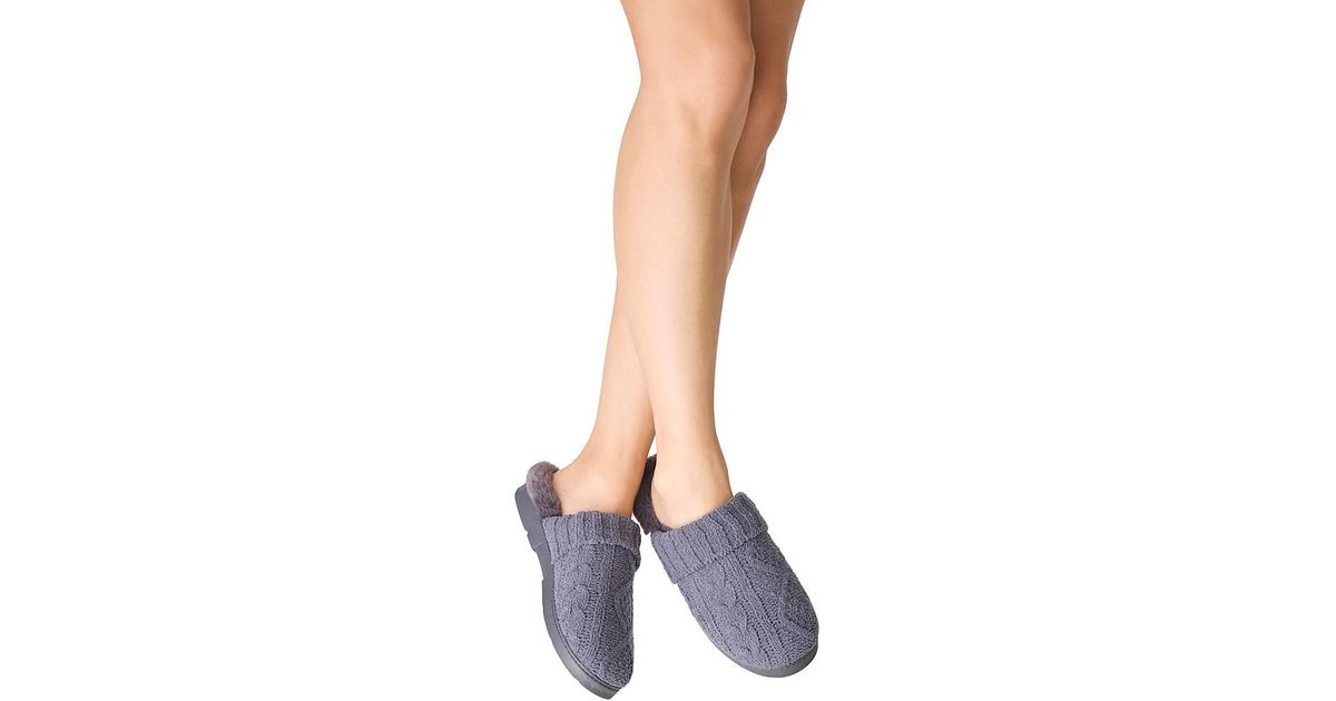 Pj Salvage Chenille Cable Knit Slippers in Blue | Lyst