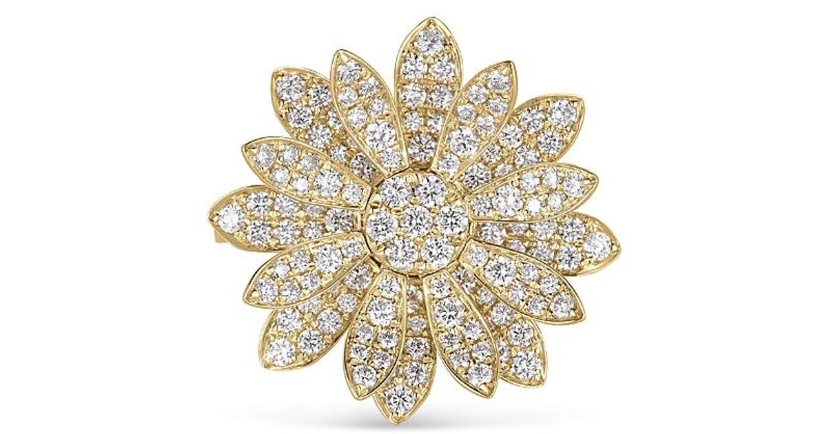 Roberto Coin 18K Margherita Diamond Flower Statement Ring in White | Lyst