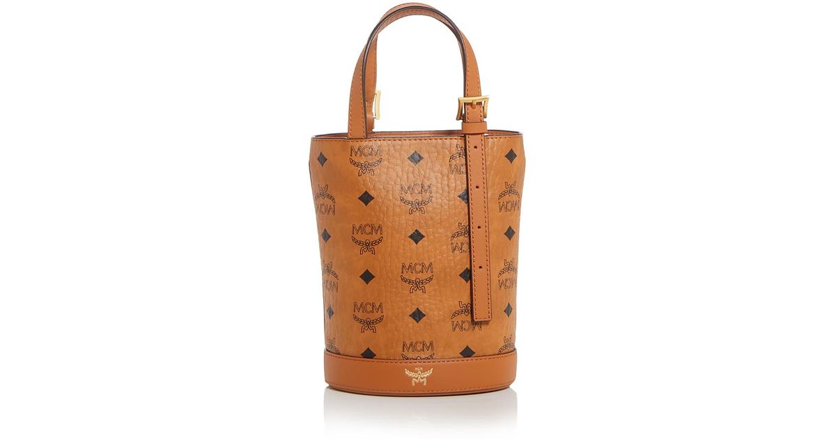 MCM Aren Visetos Crossbody Tote in Brown | Lyst