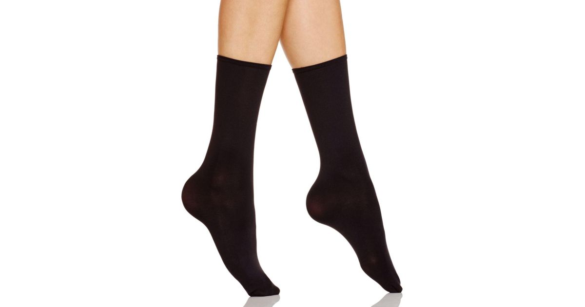 Hue Synthetic Opaque Anklet Socks In Black Lyst