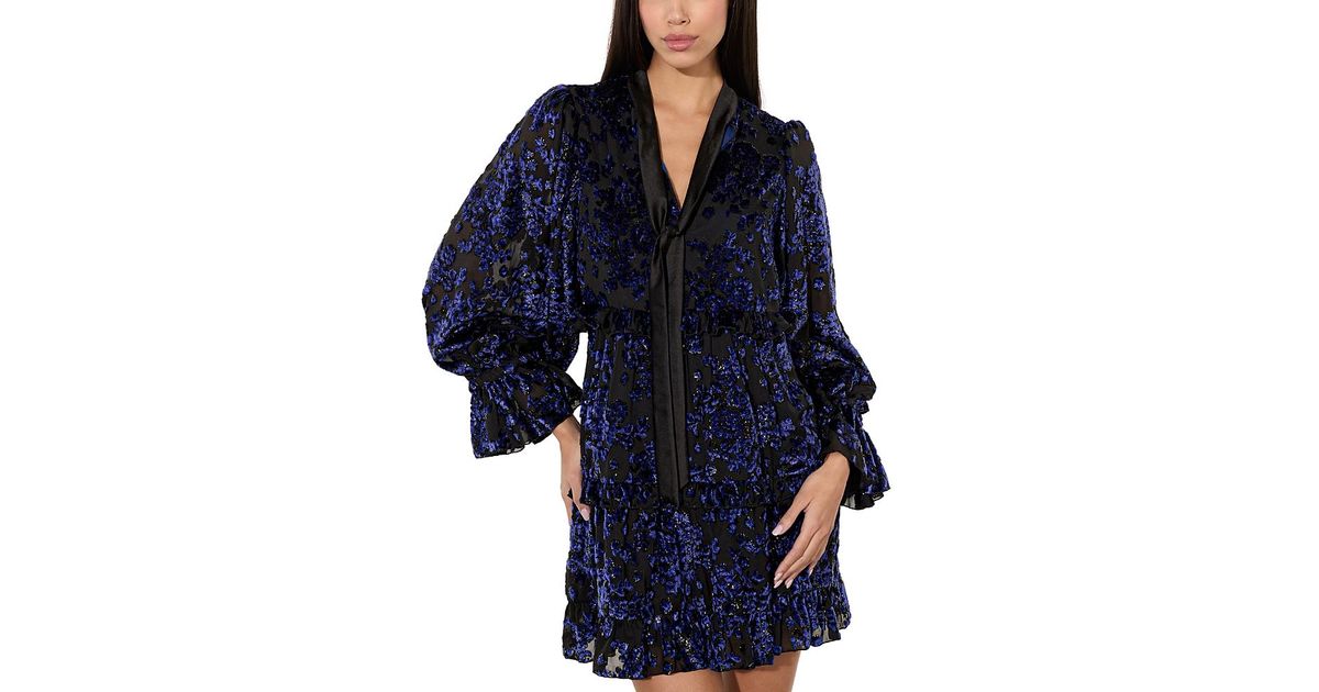Alice + Olivia Moranne Dress in Blue | Lyst
