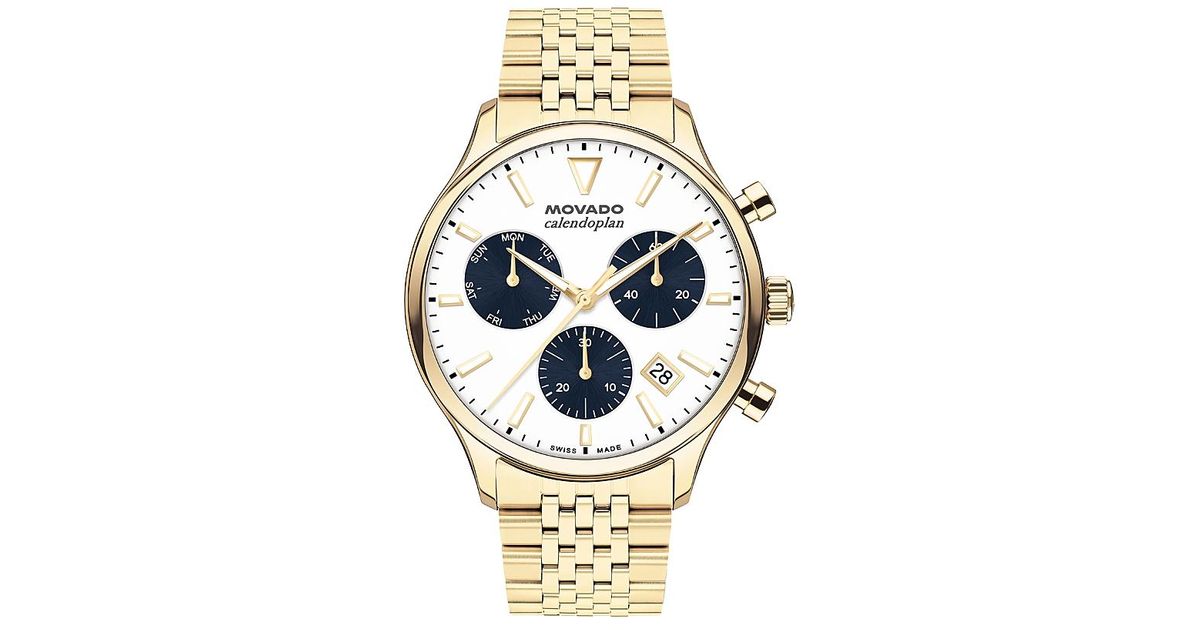 Movado Heritage Series Calendoplan Chronograph, 43Mm in Metallic for ...