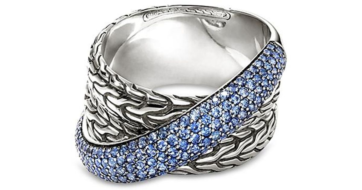 John Hardy Sterling Jh Essentials Sapphire Pave Crossover Statement ...