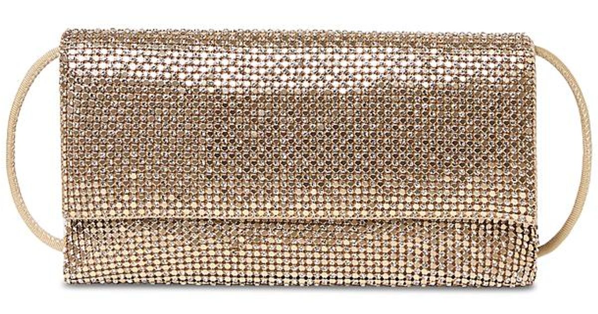 Loeffler Randall Charlee-Tone Crystal Mesh Flap Clutch in Gray | Lyst