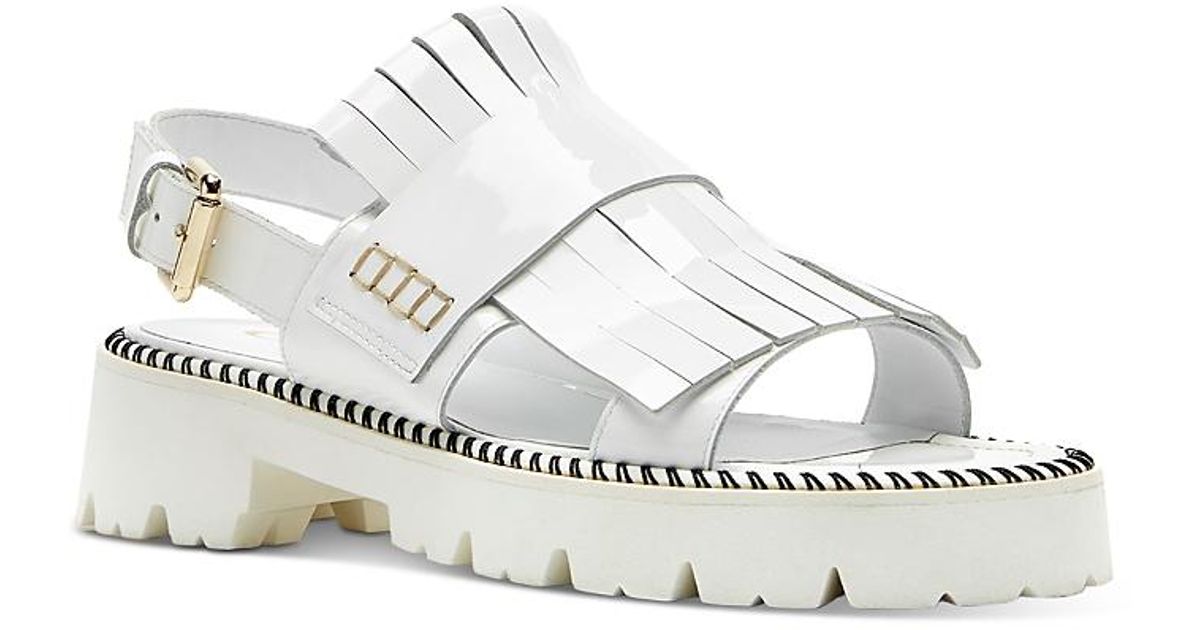 La Canadienne Raisa Sling Sandals in White | Lyst