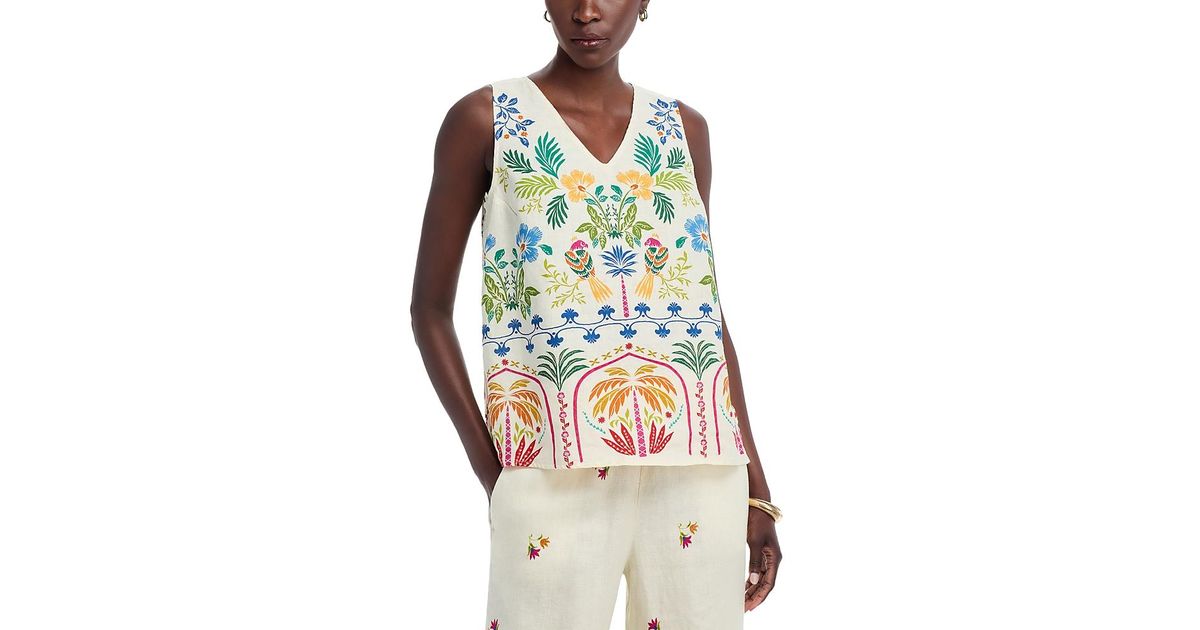 Johnny Was Tropical Print Button Back Tank | Lyst