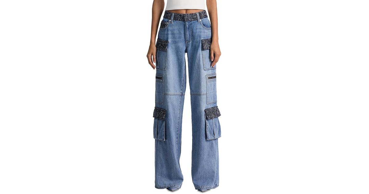 Alice + Olivia Cay Cargo Jean in Blue | Lyst UK