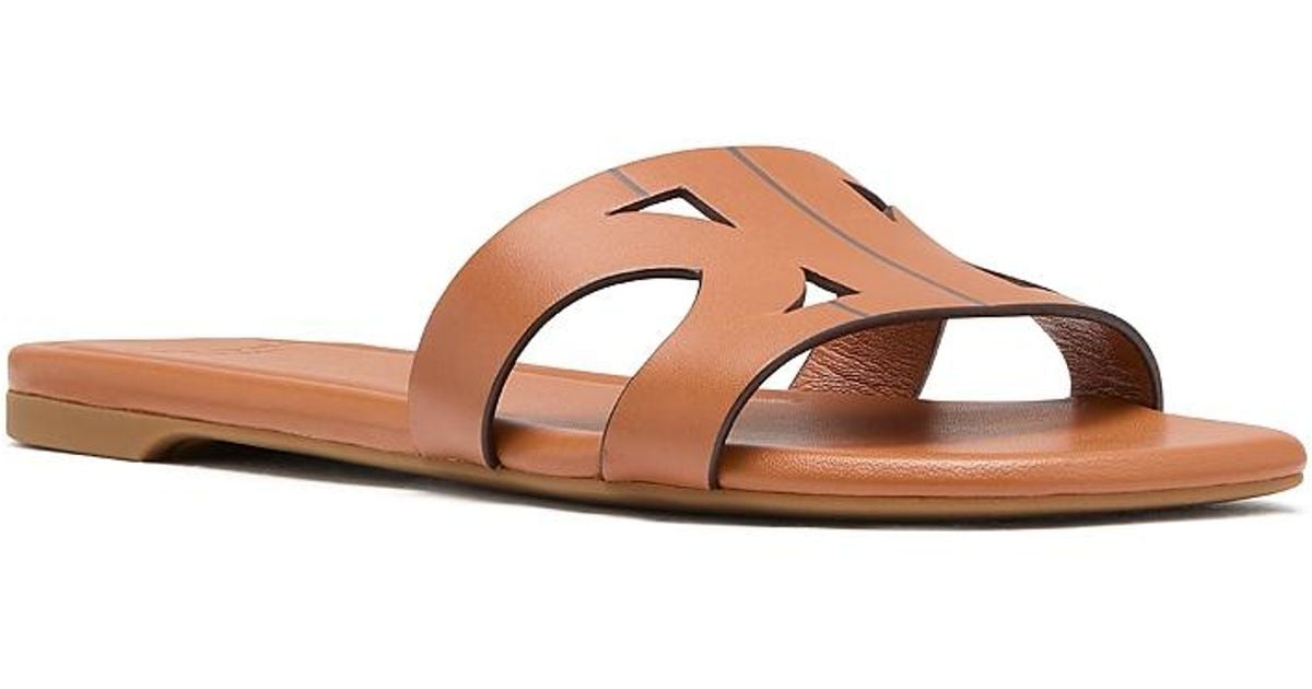 Kate Spade Double K Slide Sandals in Brown | Lyst