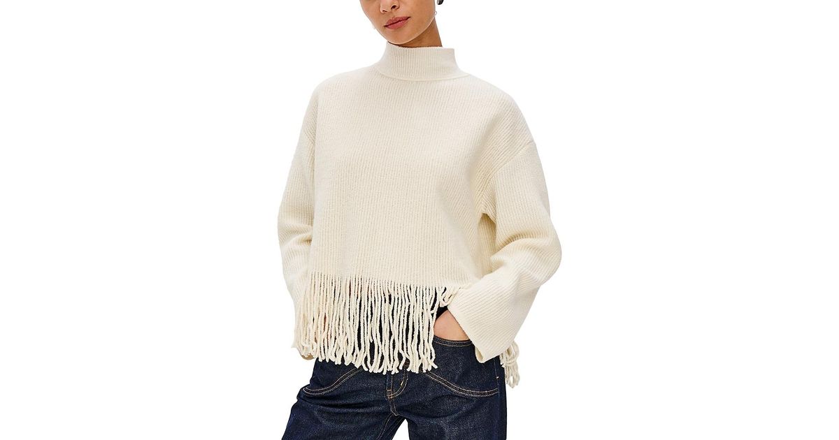 Rails Lise Wool Blend Mock Neck Sweater in Natural | Lyst