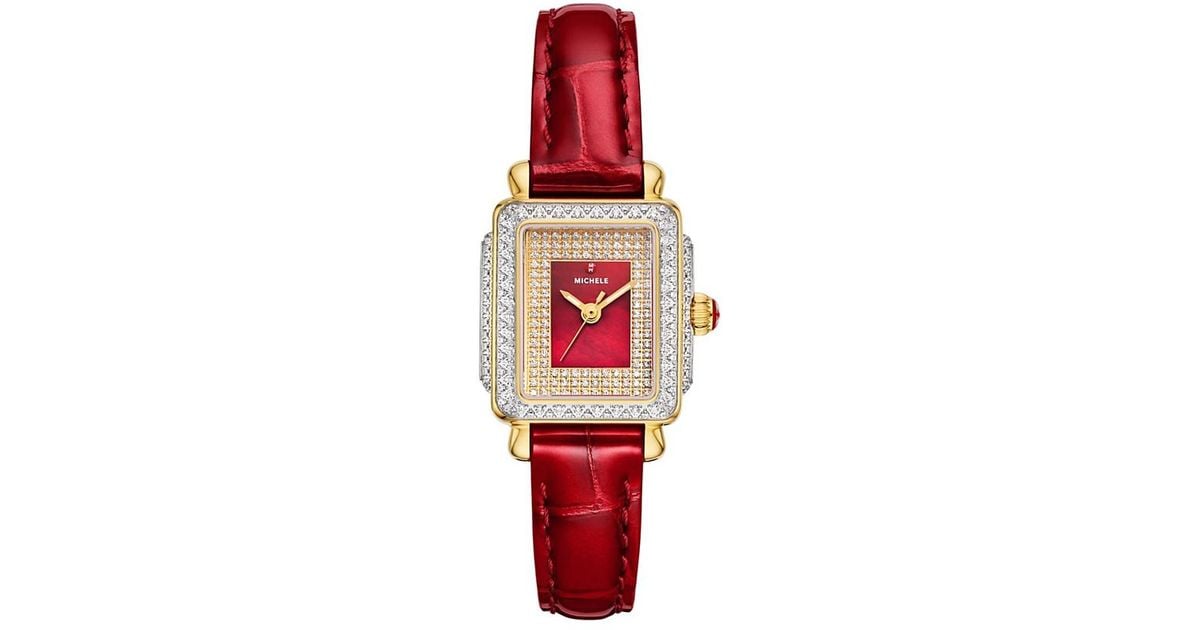 Michele Special Edition Deco Madison Mini Two Tone 18K Plated Diamond ...