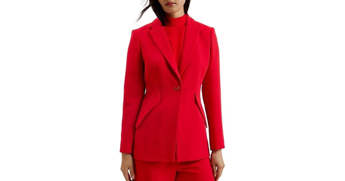 Ted Baker Manattl Single Breasted Blazer in Red | Lyst