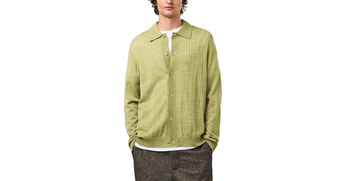 NN07 Thor Pattern Polo Sweater in Green for Men | Lyst
