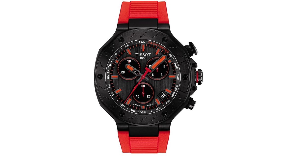Tissot T-Race Quartz Chronograph, 45Mm in Red for Men | Lyst
